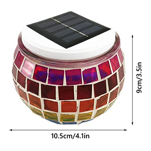 A2B Mosaic Solar Light Solar Powered Mosaic Glass Ball Light IP44 Waterproof Solar Garden Lights Auto ON/Off Solar Table Light Solar Lawn Landscape Lamp for Home Yard Patio Party Decorations A2B