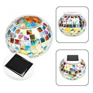 A2B Mosaic Solar Light Solar Powered Mosaic Glass Ball Light IP44 Waterproof Solar Garden Lights Auto ON/Off Solar Table Light Solar Lawn Landscape Lamp for Home Yard Patio Party Decorations A2B