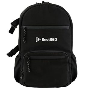 best360 camera backpack, black and orange, one size