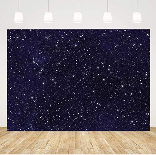 Night Sky Star Backdrops Universe Space Theme Starry Photography Backdrop Galaxy Stars 5x3ft Vinyl Children Boy 1st Birthday Party Photo Background Newborn Baby Shower Banner Photo Studio Booth