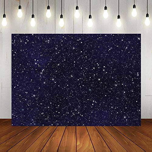 Night Sky Star Backdrops Universe Space Theme Starry Photography Backdrop Galaxy Stars 5x3ft Vinyl Children Boy 1st Birthday Party Photo Background Newborn Baby Shower Banner Photo Studio Booth