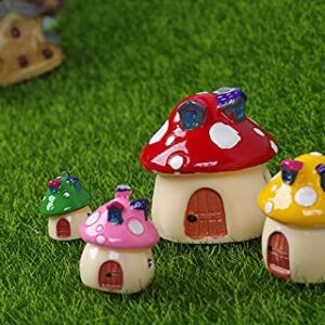 Dong Huang 8pcs Mini Mushrooms Miniature Fairy Garden Accessories Mushroom House, Micro Landscape Garden Decoration, Plant Flower Pots Ornaments(4 Sizes)