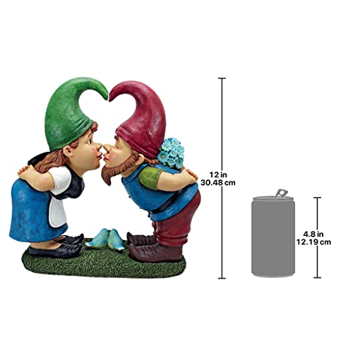 Design Toscano QM2796400 Garden Gnome Statue - Kiss and Tell Lover Gnomes - Lawn Gnome,,full color