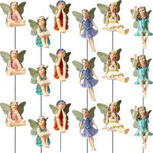 yulejo 18 pieces garden miniatures fairies mini garden figurine fairies decor outdoor resin miniature garden accessories house tree mini fairies figure fairy garden accessories for home decoration