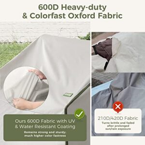 Pinktail Outdoor Chair Covers Pack of 2, Heavy-Duty 600D Oxford Waterproof Patio Furniture Cover Set for Wicker Swivel Rocking Chairs, Light Gray 38''D x 35''W x 31''H