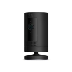 ring stick up cam battery hd security camera with custom privacy controls, simple setup, works with alexa – black