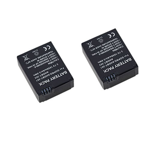 Suptig Battery (2 Pack) and Daul Charger for Gopro HERO3 Gopro HERO3+ and Gopro AHDBT 301 AHDBT 302