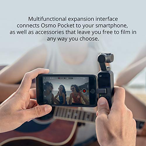 DJI Osmo Pocket - Handheld 3-Axis Gimbal Stabilizer with integrated Camera 12 MP 1/2.3” CMOS 4K60 Video, for YouTube, TikTok, Video Vlog, Streamlabs, Attachable to Smartphone, Android, iPhone, Black