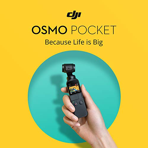 DJI Osmo Pocket - Handheld 3-Axis Gimbal Stabilizer with integrated Camera 12 MP 1/2.3” CMOS 4K60 Video, for YouTube, TikTok, Video Vlog, Streamlabs, Attachable to Smartphone, Android, iPhone, Black