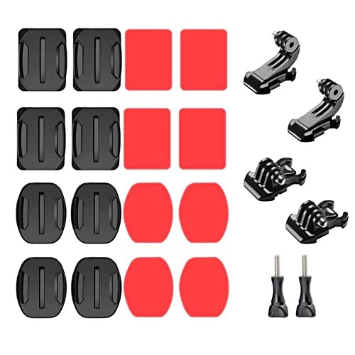 Helmet Adhesive Sticky Mounts and Buckle and Thumb Screws Accessory Kit,Compatible with GoPro Hero 11 10 9 8 Max Go Pro 7 6 5 4 3 3+2018 Session Fusion Insta360 DJI Osmo AKASO