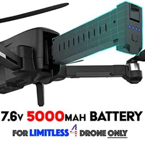 Drone-Clone Xperts Battery for Limitless 4 Drone, 7.6V 5000mAh Intelligent Battery Provides 30mins Long Flight Time, LED Power Status Lights