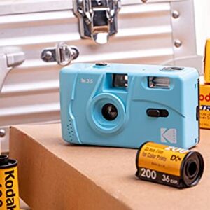 Kodak M35 35mm Film Camera, Reusable, Focus Free, Easy to Use, Build in Flash and Compatible with 35mm Color Negative or B/W Film (Film and AAA Battery NOT Included) (Cerulean Blue)