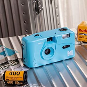 Kodak M35 35mm Film Camera, Reusable, Focus Free, Easy to Use, Build in Flash and Compatible with 35mm Color Negative or B/W Film (Film and AAA Battery NOT Included) (Cerulean Blue)