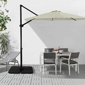 ginelite 10ft luxury cantilever umbrella patio umbrella sdp fading resistant canopy sun umbrella 360°rotation heavy duty aluminum pole for garden/pool/table/deck outdoor umbrella beige