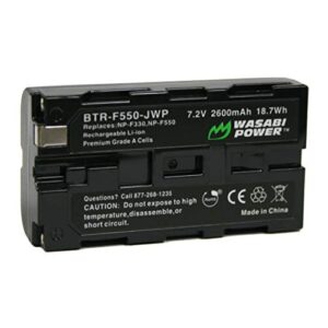 wasabi power battery for sony np-f330, np-f530, np-f550, np-f570 (2600mah, l series) & cn-160, cn-216, cn-126 series, atomos ninja v, shinobi, shogun 7, bmpcc 6k pro and more