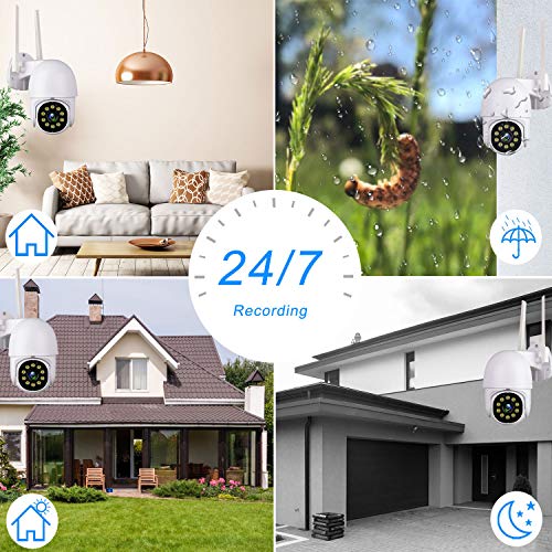 Tuya Smart Life Security Camera,1080P HD Wireless WiFi Home Surveillance Pan/Tilt 360° View Waterproof Night Vision, Human Detection,Auto Tracking