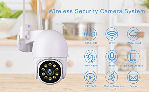 Tuya Smart Life Security Camera,1080P HD Wireless WiFi Home Surveillance Pan/Tilt 360° View Waterproof Night Vision, Human Detection,Auto Tracking