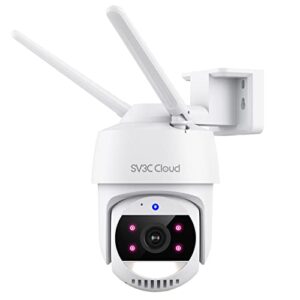 sv3c 5mp ptz wifi camera outdoor, pan tilt digital zoom security cameras with spotlight, auto tracking, two-way audio, alexa, color night vision, sound motion detection, onvif, cloud & sd card storage