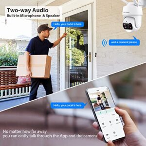 SV3C 5MP PTZ WiFi Camera Outdoor, Pan Tilt Digital Zoom Security Cameras with Spotlight, Auto Tracking, Two-Way Audio, Alexa, Color Night Vision, Sound Motion Detection, ONVIF, Cloud & SD Card Storage