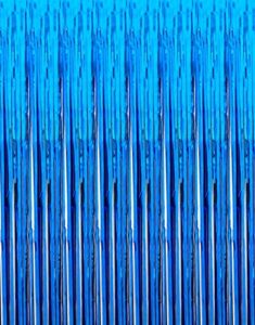 2 pcs 3.2ft x 8.2ft shiny blue metallic tinsel foil fringe curtains photo booth backdrop for birthday wedding holiday celebration bachelorette party decor (blue)