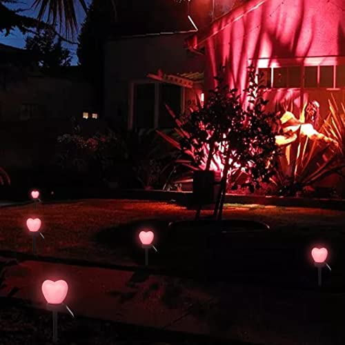 Solar Plug Christmas Lights Day Lights LED Garden Tree Stakes Solar Valentine's Decorations Outdoor Decoration & Hangs Sculpture Statue (Pink, One Size)