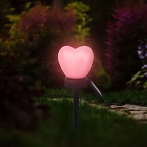 Solar Plug Christmas Lights Day Lights LED Garden Tree Stakes Solar Valentine's Decorations Outdoor Decoration & Hangs Sculpture Statue (Pink, One Size)