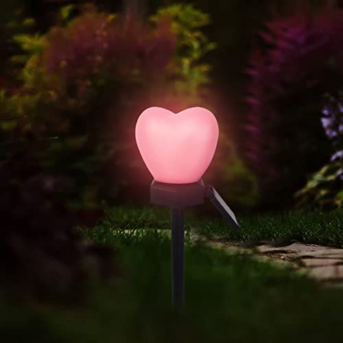 Solar Plug Christmas Lights Day Lights LED Garden Tree Stakes Solar Valentine's Decorations Outdoor Decoration & Hangs Sculpture Statue (Pink, One Size)