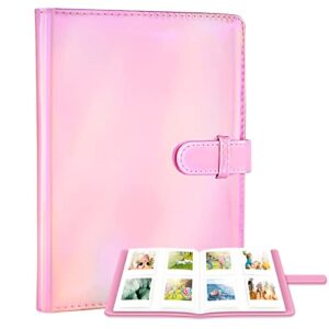 ablus 128 pockets mini photo album for fujifilm instax mini camera, polaroid snap, z2300, socialmatic instant cameras & zip instant printer (magic pink)