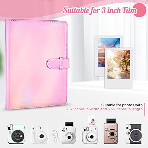 Ablus 128 Pockets Mini Photo Album for Fujifilm Instax Mini Camera, Polaroid Snap, Z2300, SocialMatic Instant Cameras & Zip Instant Printer (Magic pink)