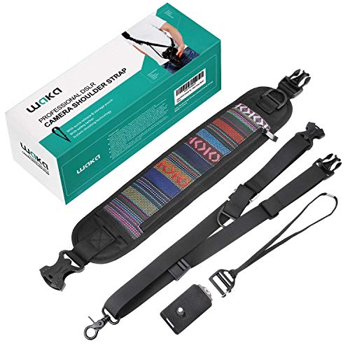 waka Camera Neck Strap with Quick Release and Safety Tether, Adjustable Camera Shoulder Sling Strap for Nikon Canon Sony Olympus DSLR Camera - Retro