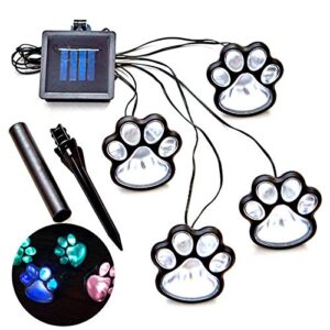 sh-ruidu solar 4-paw light garden ground dog cat paw led solar lamp for garden patio yard decor walkway