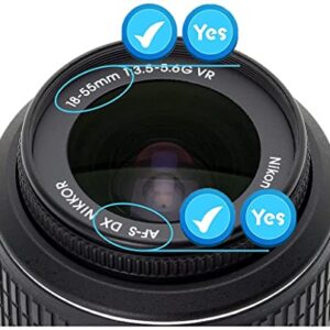 52mm Lens Cap Compatible for Nikon AF-S(Not AF-P) DX 18-55mm f3.5-5.6G ED/VR/VR II,AF(Not AF-S) Nikkor 50mm f/1.8D,AF(Not AF-S) 50mm f/1.4D[2 Pack]