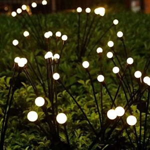 Molice Solar Swaying Lights,Outdoor Waterproof Solar Powered Firefly Lights,Solar Decorative Landscape Lights Solar Garden Lights for Pathway Yard, Warm White(6 Pack)