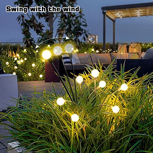 Molice Solar Swaying Lights,Outdoor Waterproof Solar Powered Firefly Lights,Solar Decorative Landscape Lights Solar Garden Lights for Pathway Yard, Warm White(6 Pack)