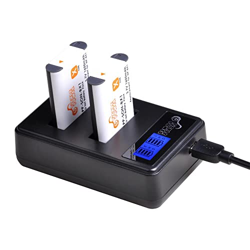 NP-BX1 NP BX1 Battery and Charger with LCD Display Replacement for Sony Cyber-Shot M8 DSC-HX80 HX90V HX95 HX99 HX350 RX1 RX1R II RX100 FDR-X3000 HDR-AS50 AS300 Camera