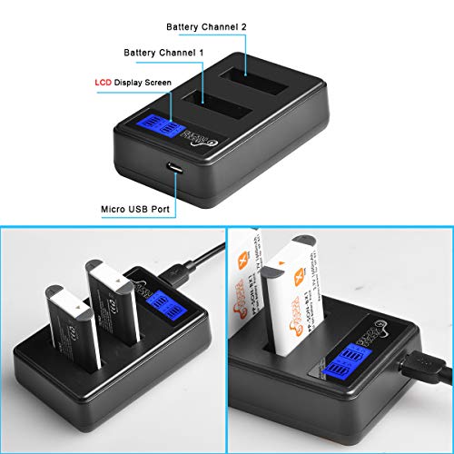 NP-BX1 NP BX1 Battery and Charger with LCD Display Replacement for Sony Cyber-Shot M8 DSC-HX80 HX90V HX95 HX99 HX350 RX1 RX1R II RX100 FDR-X3000 HDR-AS50 AS300 Camera