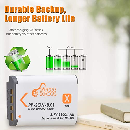 NP-BX1 NP BX1 Battery and Charger with LCD Display Replacement for Sony Cyber-Shot M8 DSC-HX80 HX90V HX95 HX99 HX350 RX1 RX1R II RX100 FDR-X3000 HDR-AS50 AS300 Camera