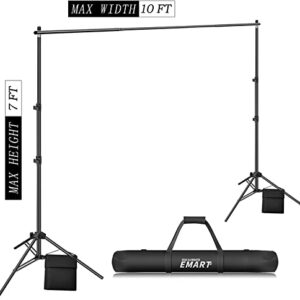 EMART Photo Video Studio 10x7Ft (WxH) Adjustable Background Stand Backdrop Support System Kit with Carry Bag