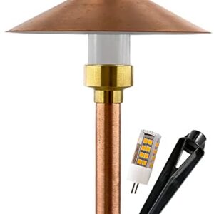 MIK Solutions LED Pathway 126 Landscape Light 12V Solid Copper Low Voltage 4W G4 LED Light Bulb Warm White Included Outdoor Mushroom Security Garden Patio Area Light for Beautiful Bright Long Lasting