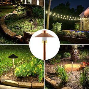 MIK Solutions LED Pathway 126 Landscape Light 12V Solid Copper Low Voltage 4W G4 LED Light Bulb Warm White Included Outdoor Mushroom Security Garden Patio Area Light for Beautiful Bright Long Lasting