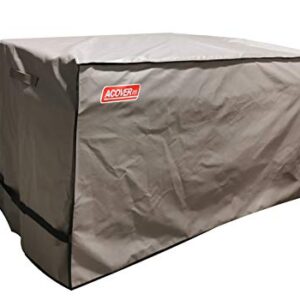 XXL Storage Box Cover with Straps and Handles, Waterproof Heavy Duty Outdoor Furniture Winter Cover for Keter, Suncast Container (Deck Box Cover, 63"(L) 30"(D) 28.3"(H))