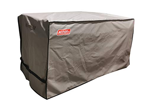 XXL Storage Box Cover with Straps and Handles, Waterproof Heavy Duty Outdoor Furniture Winter Cover for Keter, Suncast Container (Deck Box Cover, 63"(L) 30"(D) 28.3"(H))