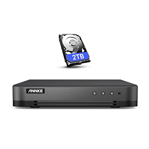 ANNKE 16CH 1080P Lite Hybrid 5-in-1(TVI/AHD/CVI/CVBS/IPC) CCTV DVR, H.265+ Security 16 Channel Surveillance DVR Recorder with 2 TB Hard Drive, Easy Remote Access, Motion Detection & Emile Alerts