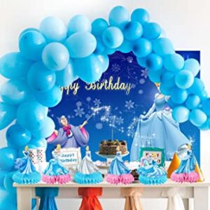 6 PCS Cinderella Princess Theme Honeycomb Centerpieces Colorful Cartoon Princess Cinderella Kids' Birthday Party Decoration (Cinderella)