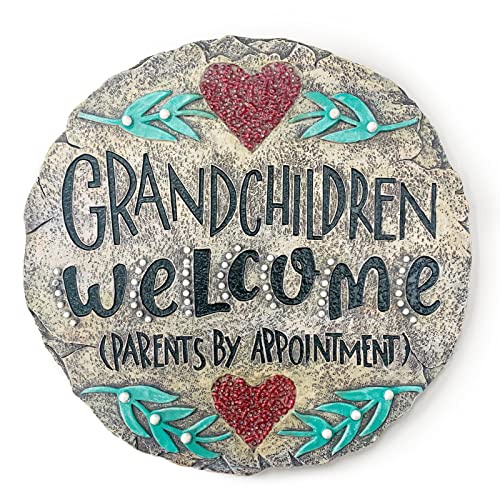 Auhafaly Home Accents Beadworks Grandchildren Grandkids Welcome Garden Stepping Garden Stone