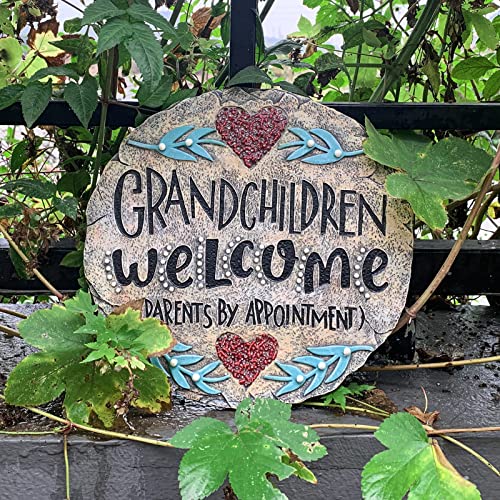 Auhafaly Home Accents Beadworks Grandchildren Grandkids Welcome Garden Stepping Garden Stone