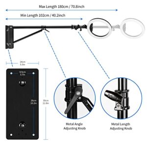 Selens Wall Mount Triangle Boom Arm-Max Length 5.9 Feet/180cm , 180° Flexible Rotation Camera Wall Mount for Photography Strobe Light, Ring Light, Umbrella Softbox, Reflector (Black)