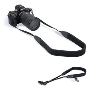 mirrorless camera neck strap shoulder belt for sony zv-e10 a7c a6600 a6500 a6400 a7 iv iii a7r v iv a7s iii a9 ii fujifilm x-t5 x-t4 x-t30 ii nikon z30 z50 canon m50 m6 m5 mark ii -black