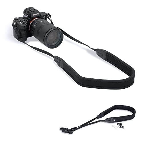 Mirrorless Camera Neck Strap Shoulder Belt for Sony ZV-E10 A7C A6600 A6500 A6400 A7 IV III A7R V IV A7S III A9 II Fujifilm X-T5 X-T4 X-T30 II Nikon Z30 Z50 Canon M50 M6 M5 Mark II -Black