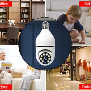 2022 New Light Bulb Camera, Wireless WiFi Full HD 5MP Security Light Bulb Camera, 360 Panoramic IP Camera, 1080P 2.4GHz Indoor Outdoor WiFi Camera with Real-time Motion Detection, Alerts, Night Vision